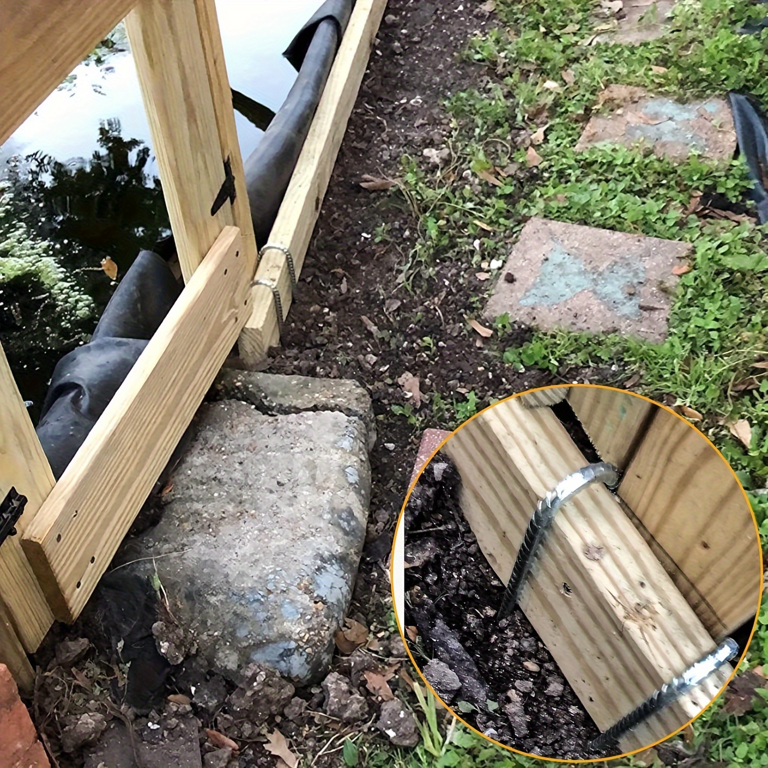 16 Inch Ground Anchor Pins With J Or U Shaped Hooks - Anti-rust Coated ...