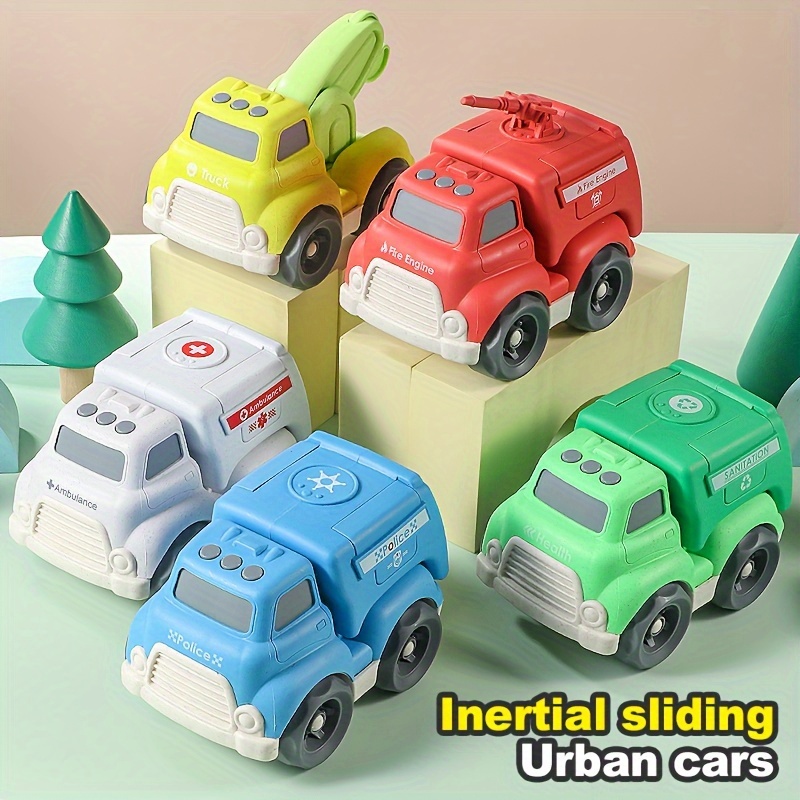 Plant Based Material Kids Toy Vehicles Set Manual Push And Go ...