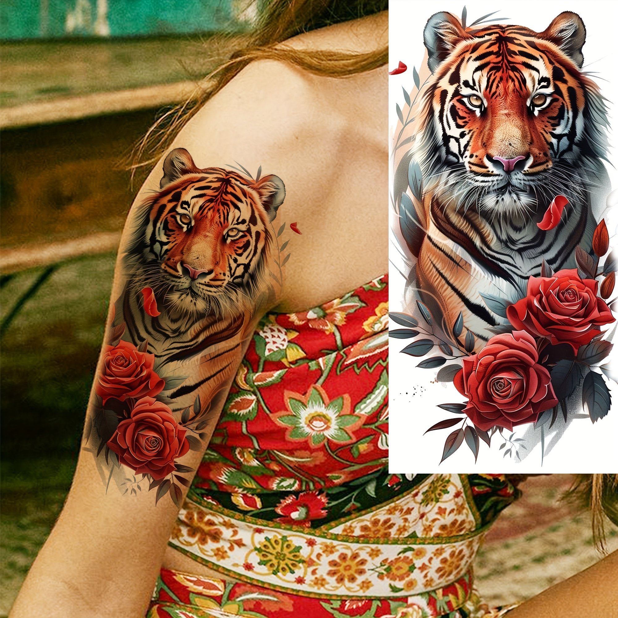 White Tiger Tattoo On Thigh