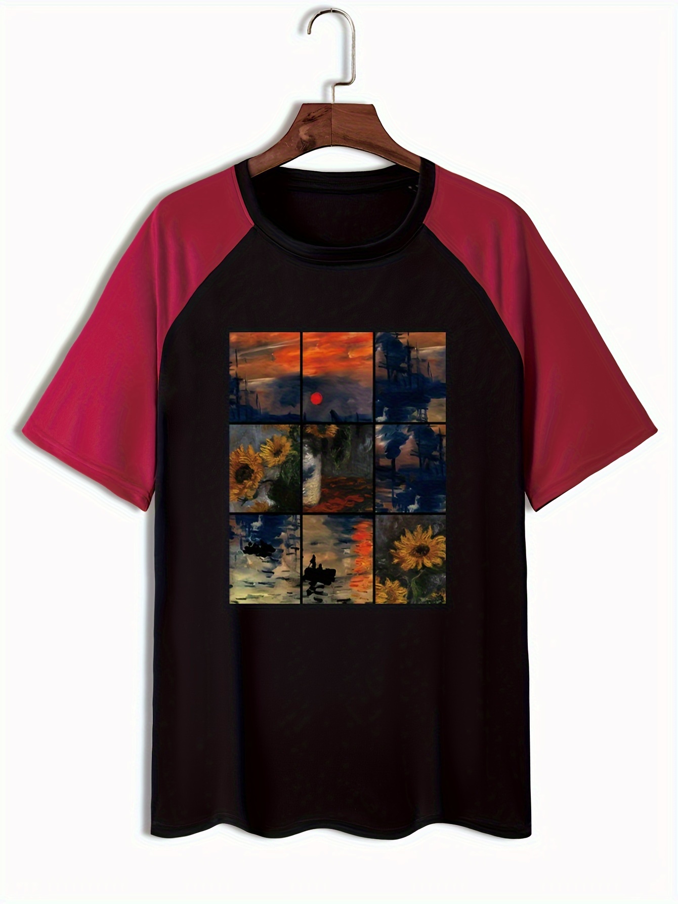 Plus Size Men's Scenic Graphic Print T shirt Casual Comfy - Temu Portugal