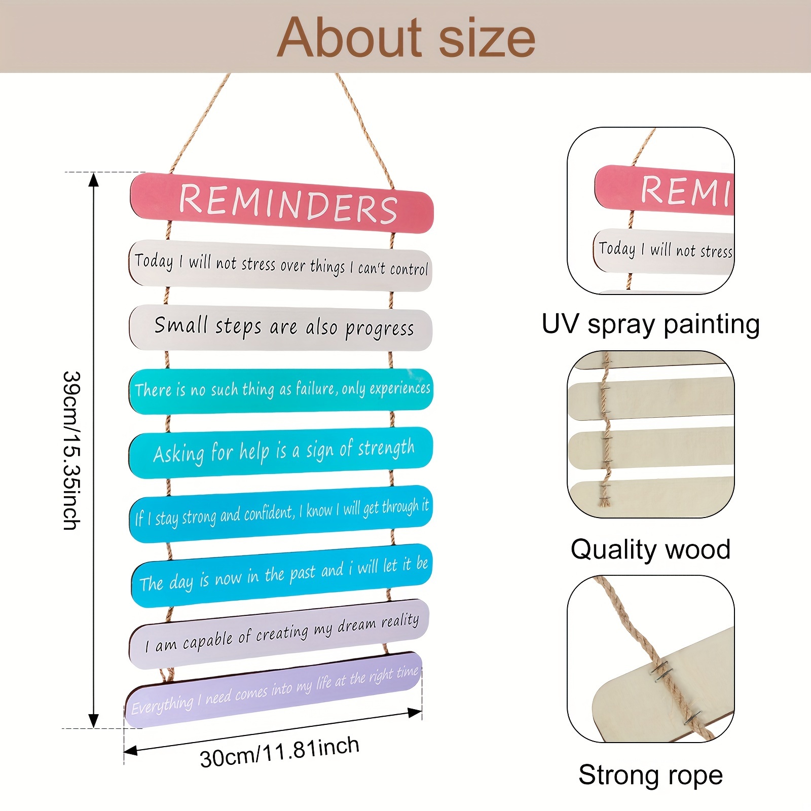 wooden inspirational wall art sign positive affirmations - Temu