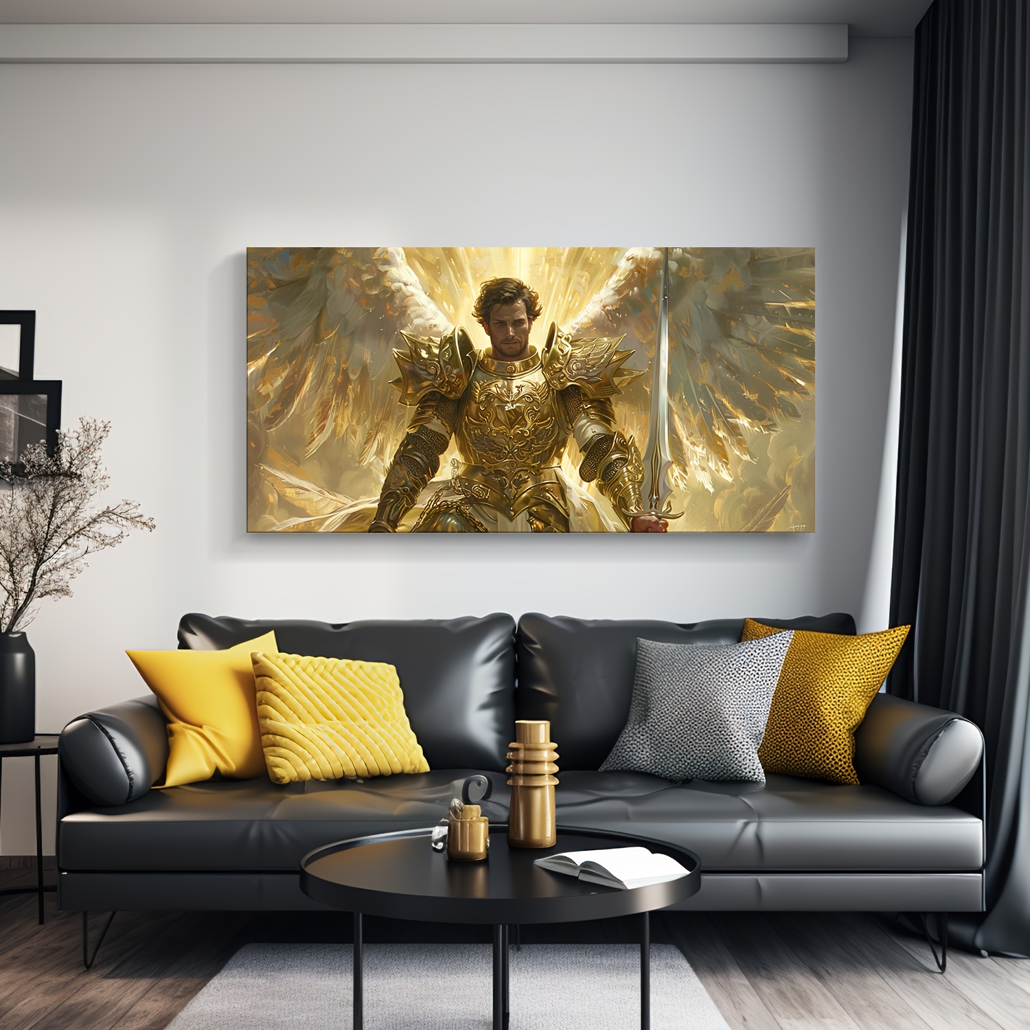 Large Divine Guardian Archangel Michael Canvas Wall Art - Temu
