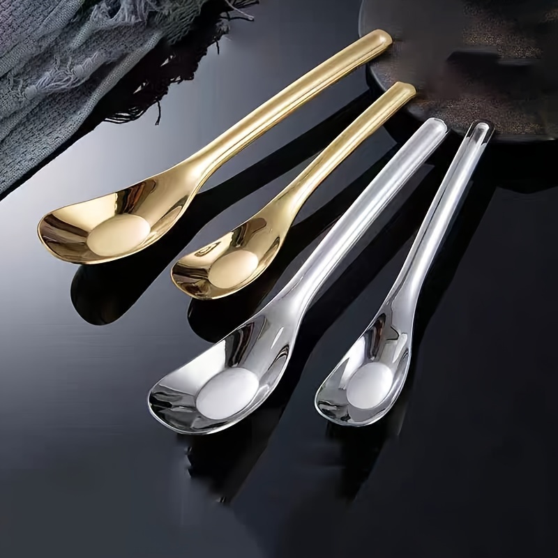Stainless Steel Spoon Long Handle Used Eating Feeding Home - Temu ...