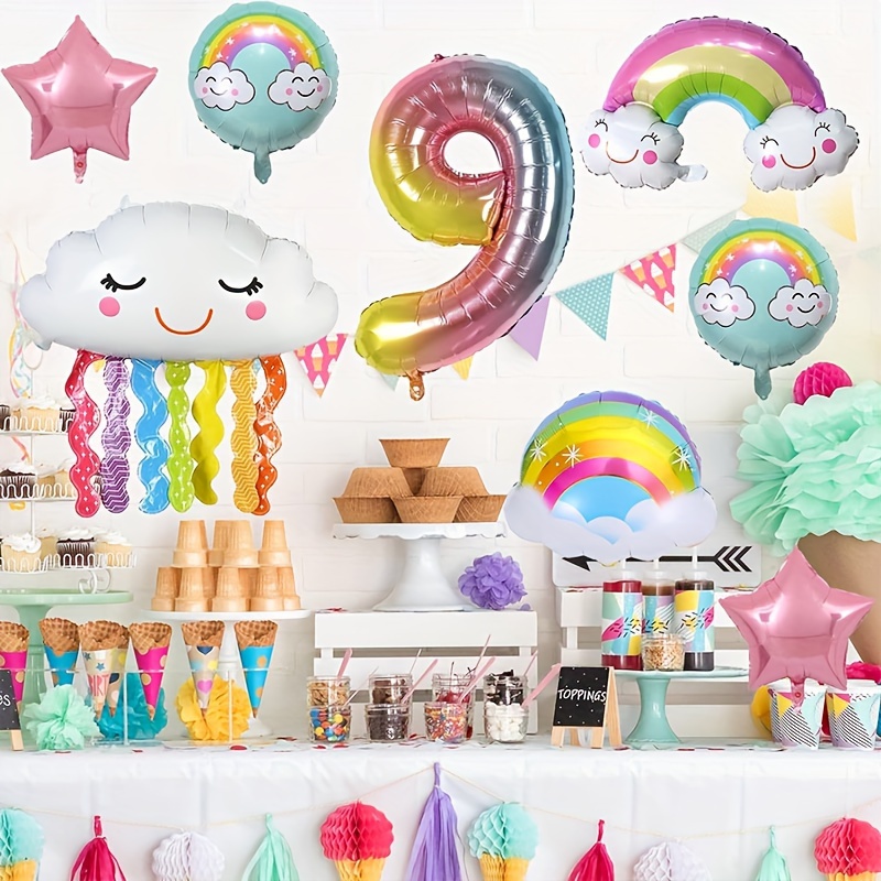 Cloud Number Foil Balloons Set Perfect - Temu
