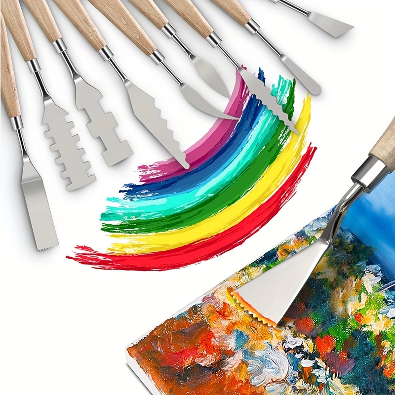 Palette Knife Set Stainless Steel Artist Spatula Oil Acrylic - Temu Canada