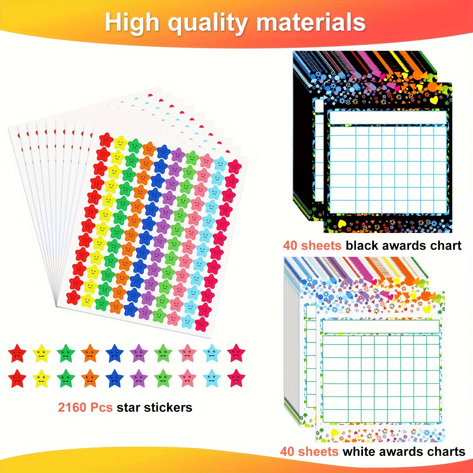 Reward Charts Star Stickers Dual Designs Behavior - Temu New Zealand