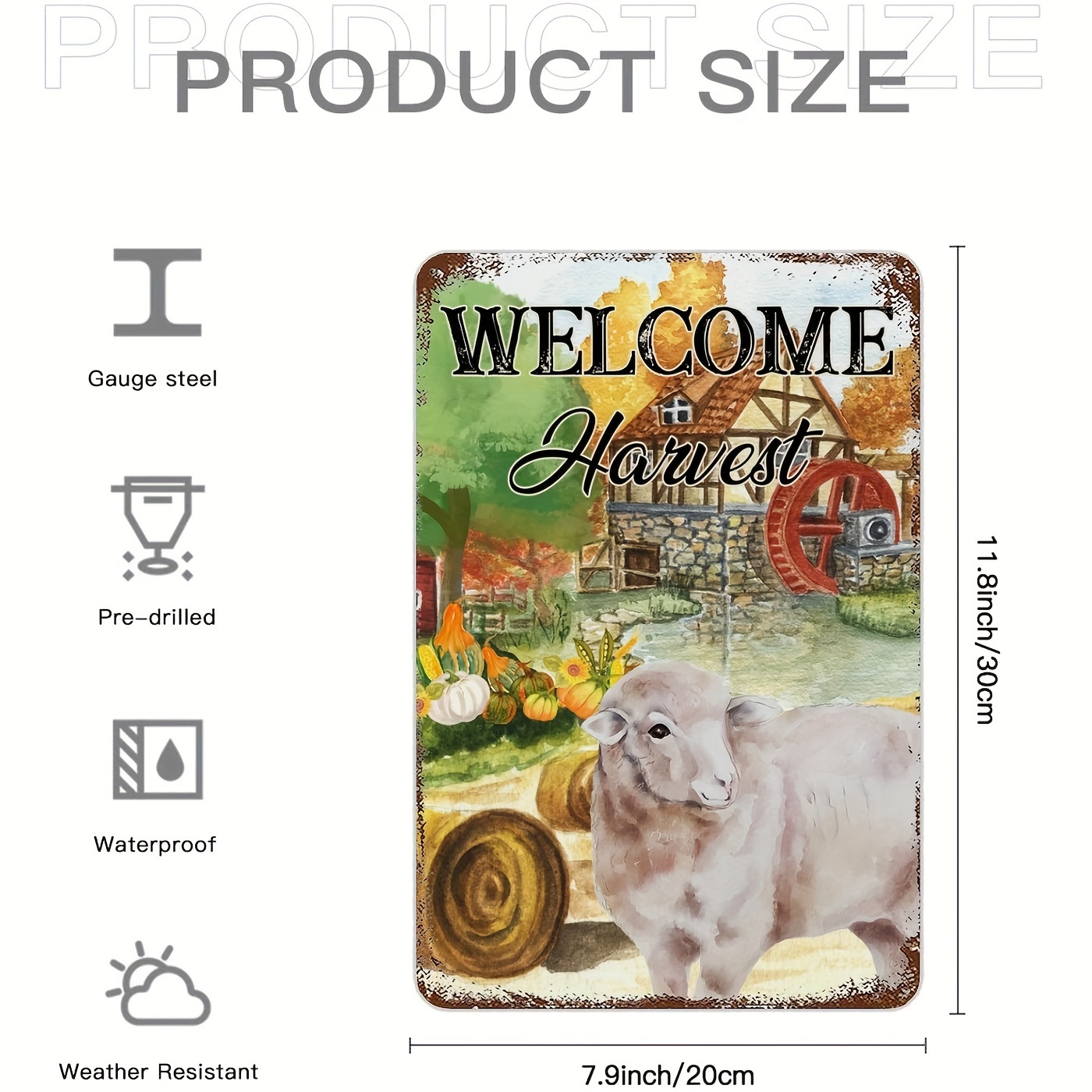 sheep pattern metal sign farm animal tin sign wall poster - Temu