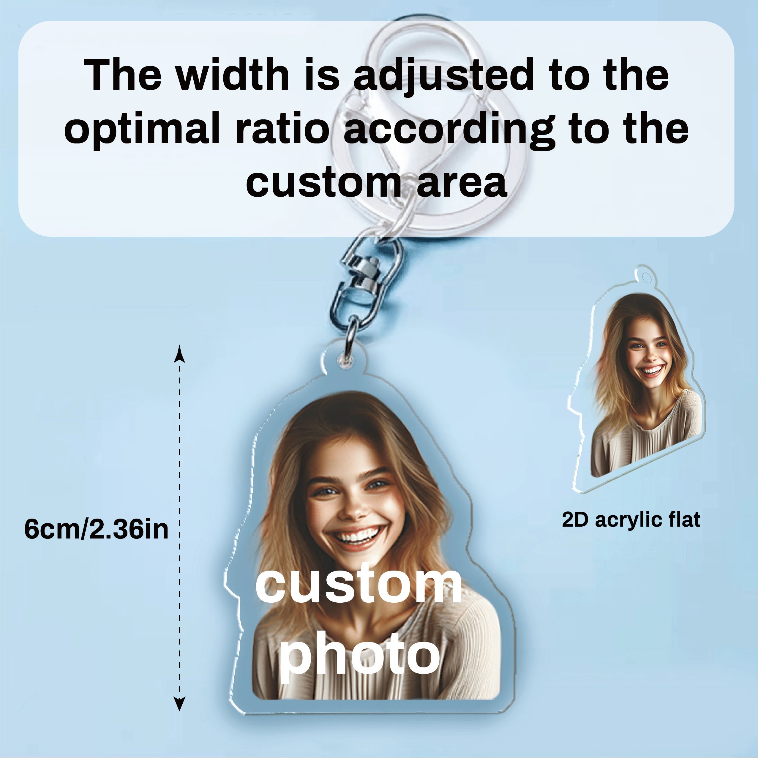 Custom Acrylic Photo Keychain - Personalized Double-sided Design For ...