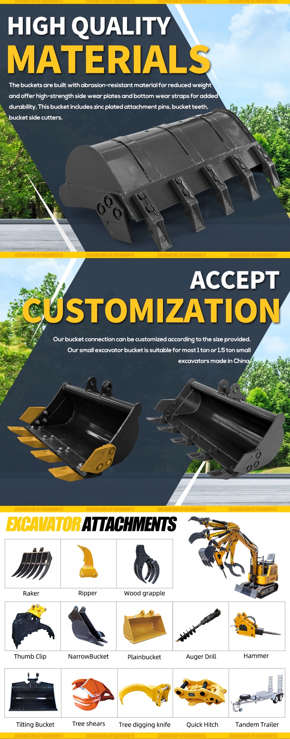 Mini Excavator Bucket Backhoe Attachment Small Digger - Temu