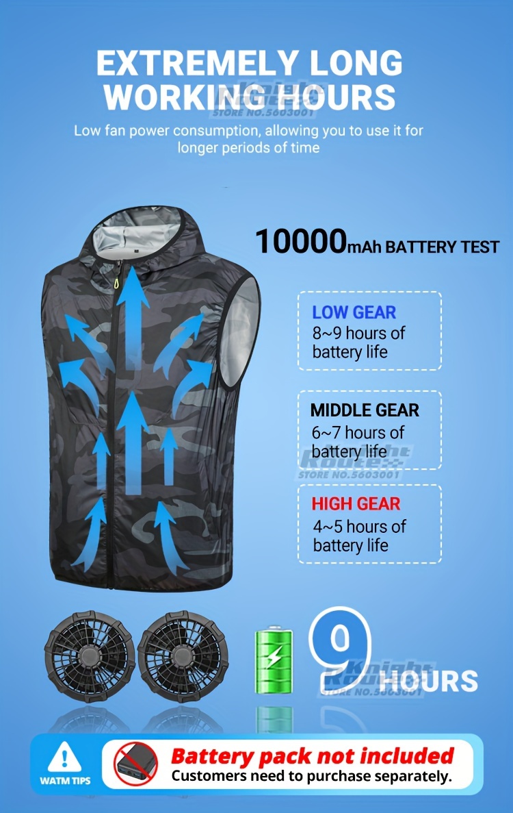 Men's Sporty Usb Cooling Fan Vest Adjustable Air conditioned - Temu