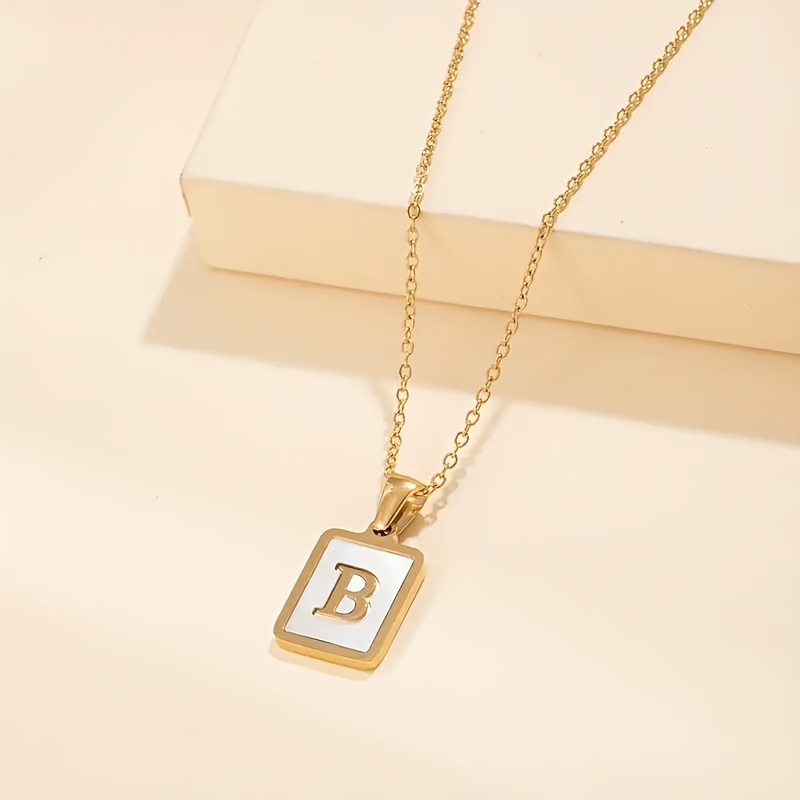 Fashion 26 Letters Shell Decor Necklace Birthday Gift - Temu United Kingdom