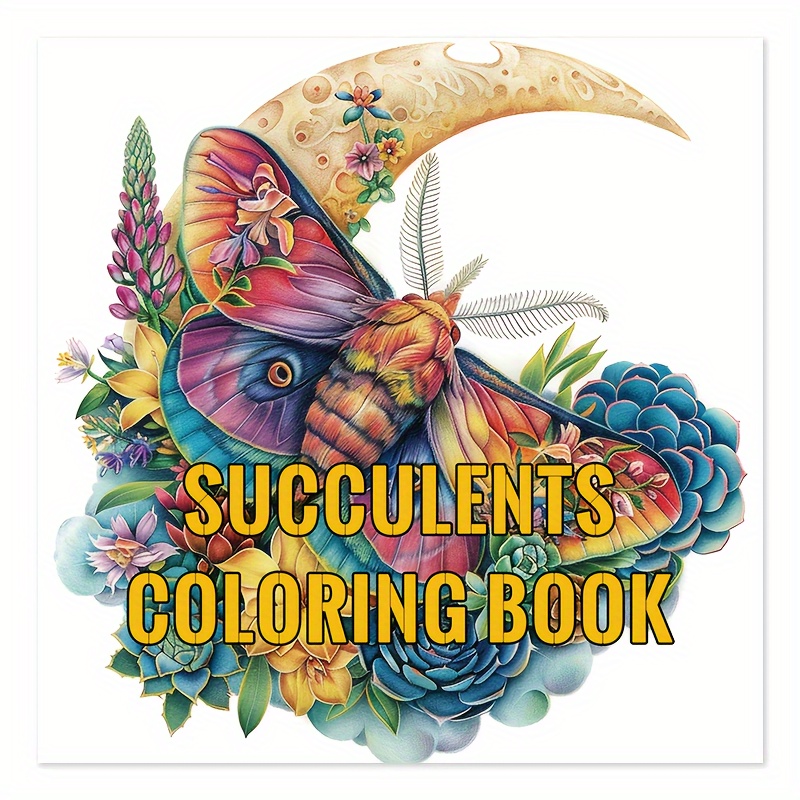 Succulents Coloring Book For Adults, 22-page Thick Paper, Innovative ...