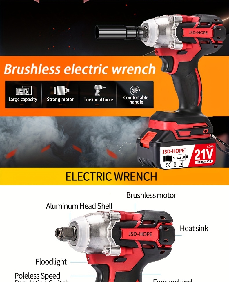 21v Brushless Electric Impact Wrench High Torque Cordless - Temu Australia