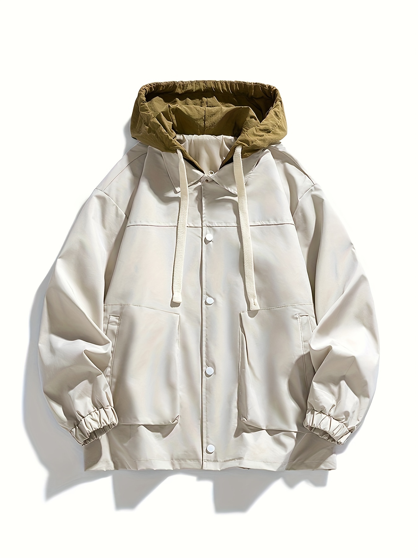 Men's Stylish Color Preppy Matching Waterproof Jacket - Temu Ireland