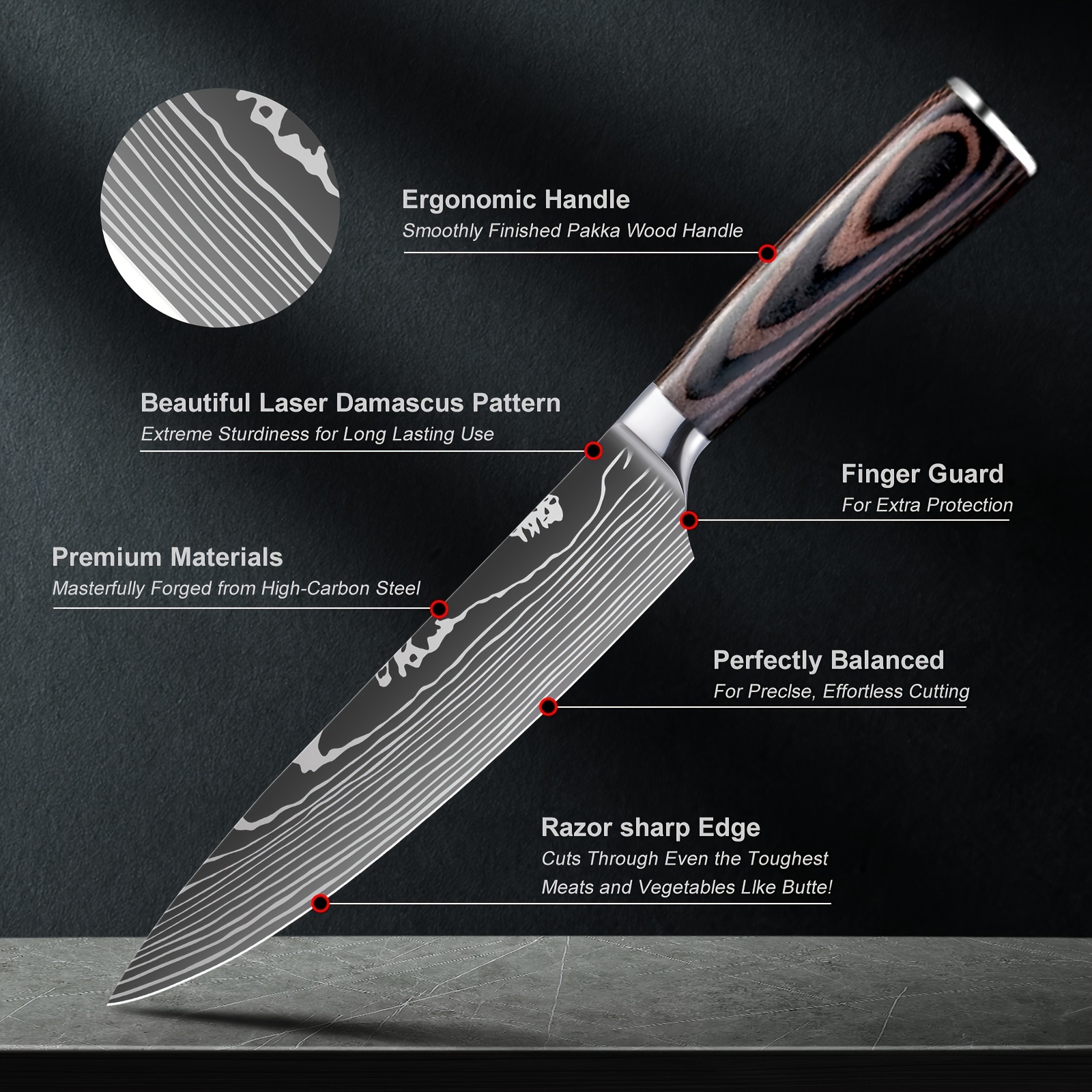 Kitchen Knives Solid Wood Handles High Aesthetic Value. - Temu