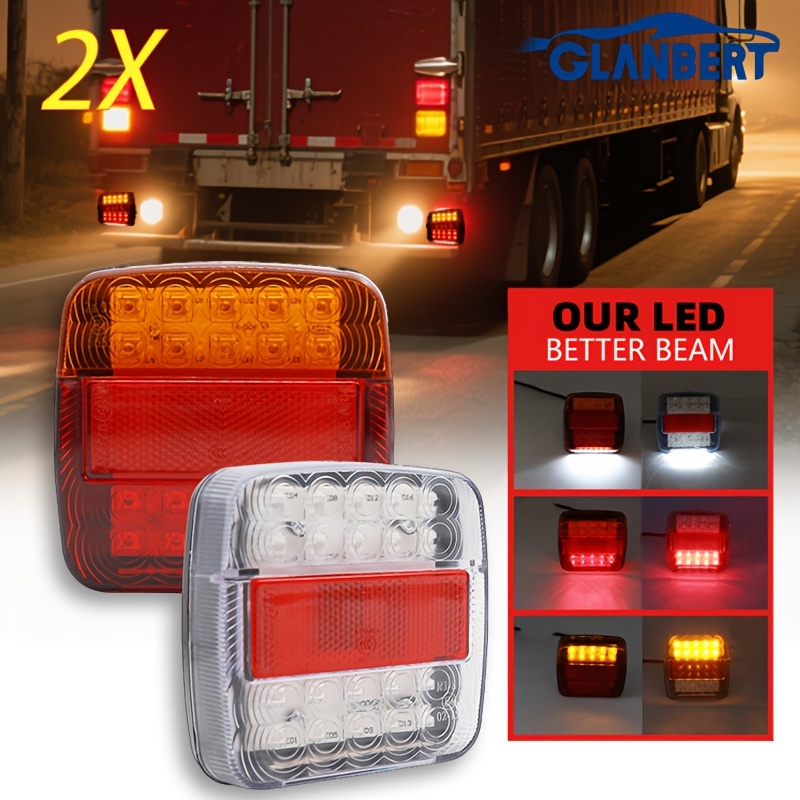 PVerandio 2Pcs 4 Inch MMF7 Round Amber Strobe Lights 24 Led Trailer ...