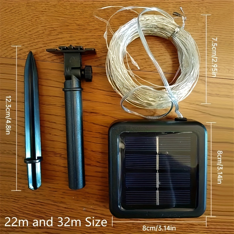 1pc Solar Outdoor Waterproof Fairy String Light Christmas Lights Copper ...