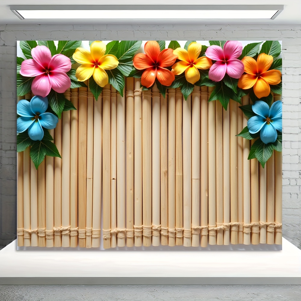 hawaiian party backdrop sold on Temu United States