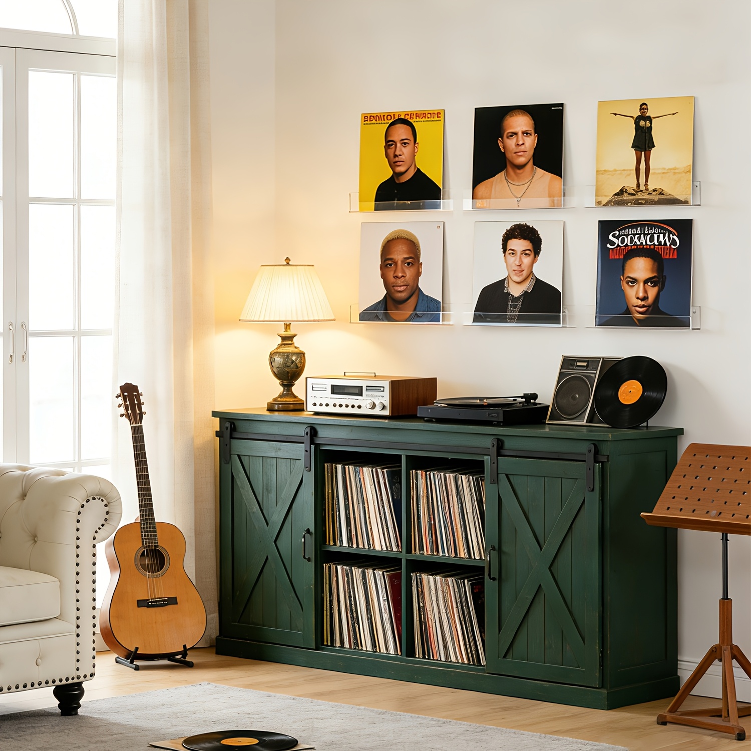 vinyl record shelf sold on Temu United States
