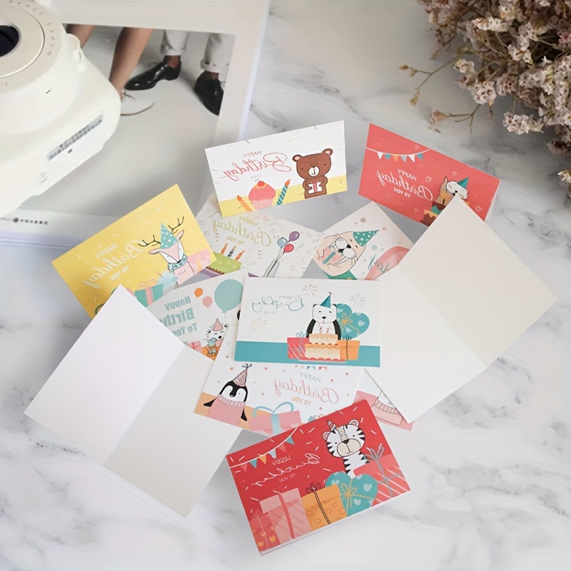 Cartoon Animal Birthday Greeting Card Sticker Envelope Small - Temu ...