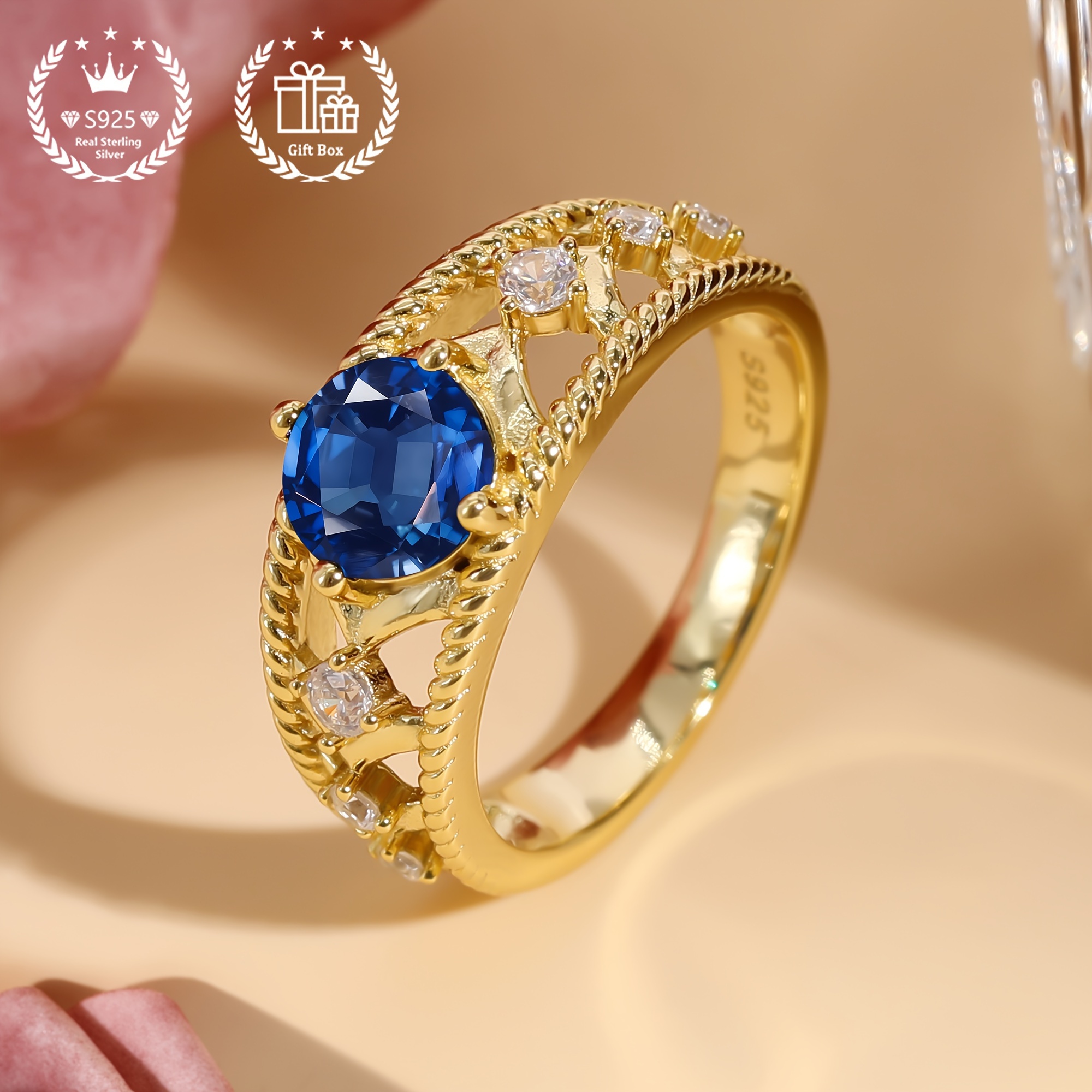 1 Stück S925 Sterlingsilberring Finger Ring 5a Cubic - Temu Germany