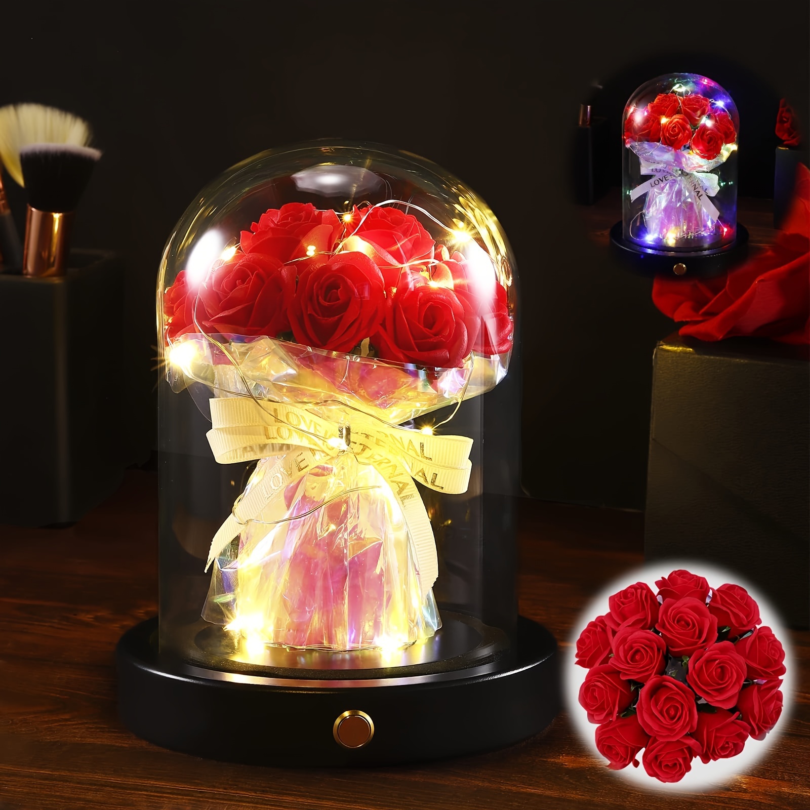 1pc Valentines Day Rose Flowers Gifts For Wife Mom Girlfriend, Forever ...