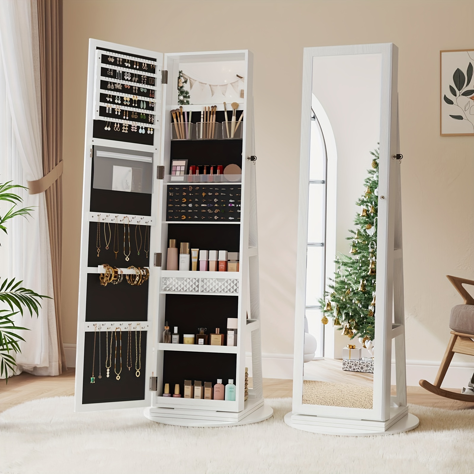 Freestanding jewelry armoire store