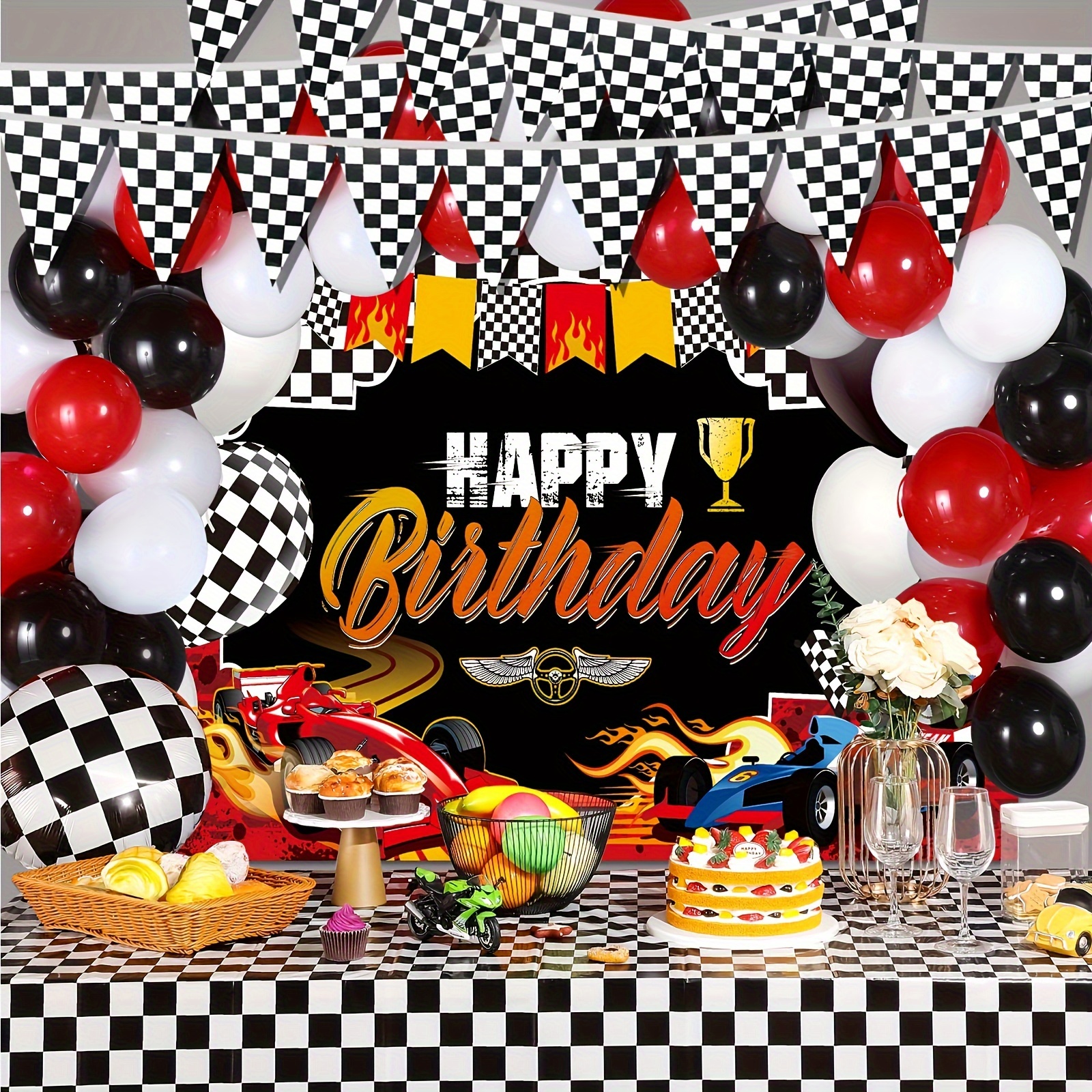 Set, Race Car Bar Decorations Kit Racing Bar Signs Snack Tent Cards ...
