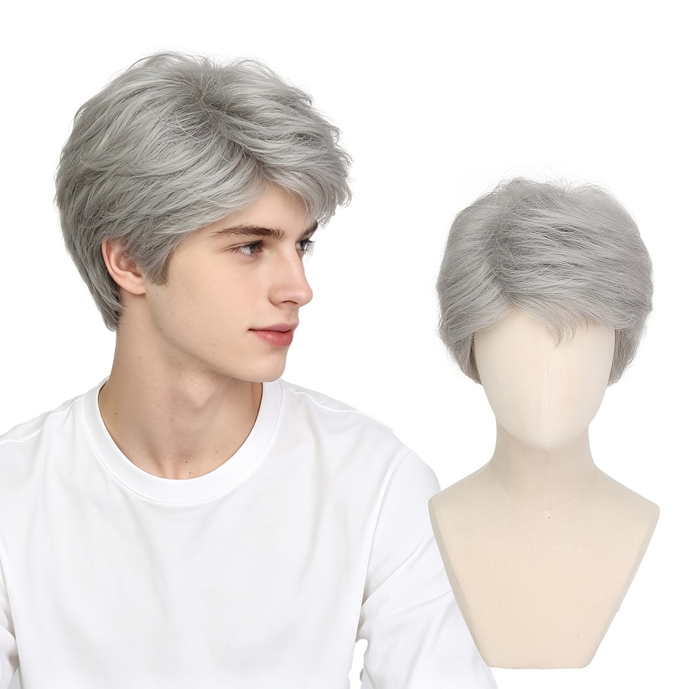 men grey wig sold on Temu United States