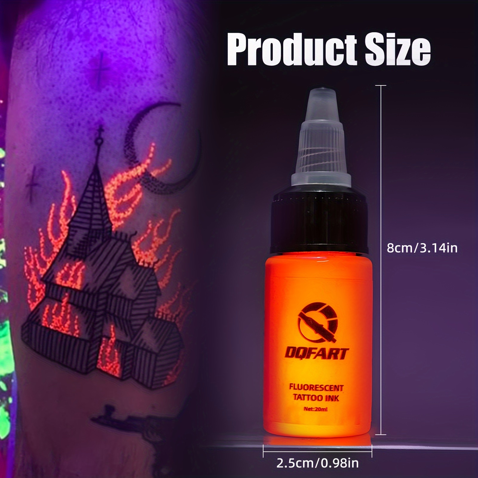 Uv Fluorescent Tattoo Ink Artists Non toxic Glow In - Temu
