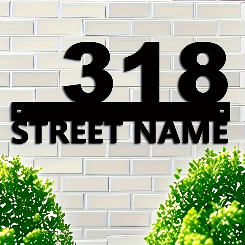 House Door Name Plate Custom Metal Address Sign - Personalized House ...