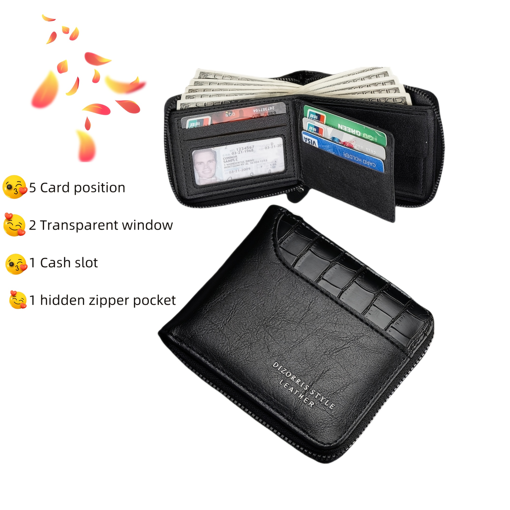 mens wallets sold on Temu United States