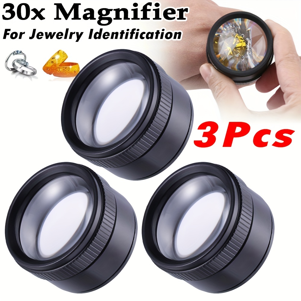 Jewelry Loupe Foldable Mini 10x 20x 30x Magnifying Glasses Handheld ...