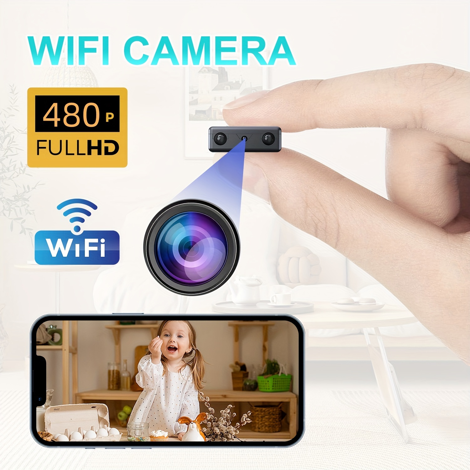 Hd 480p Smaller Camera Wifi Camera Hidden Camera Security - Temu