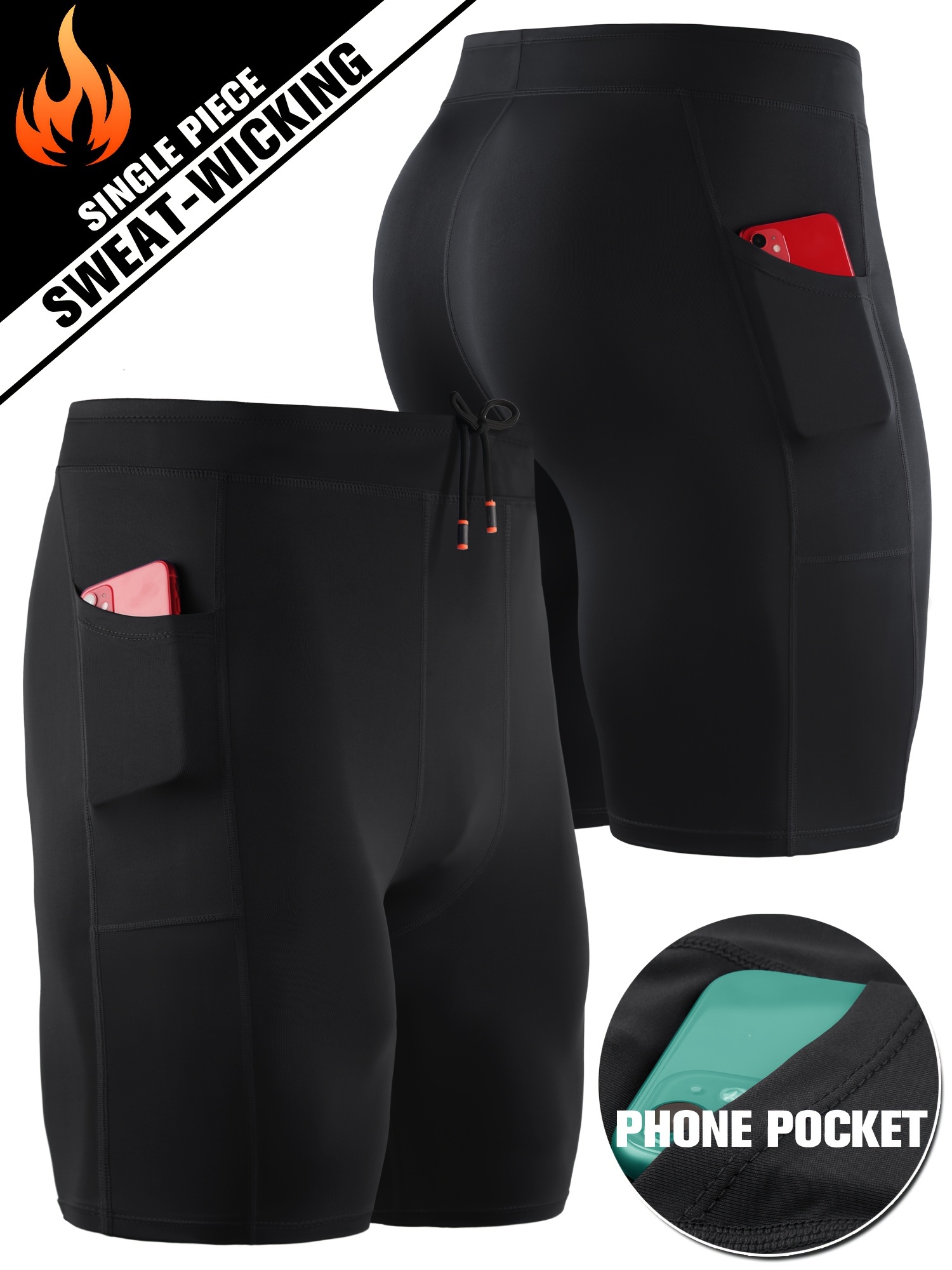 Cycling shorts with phone pocket store