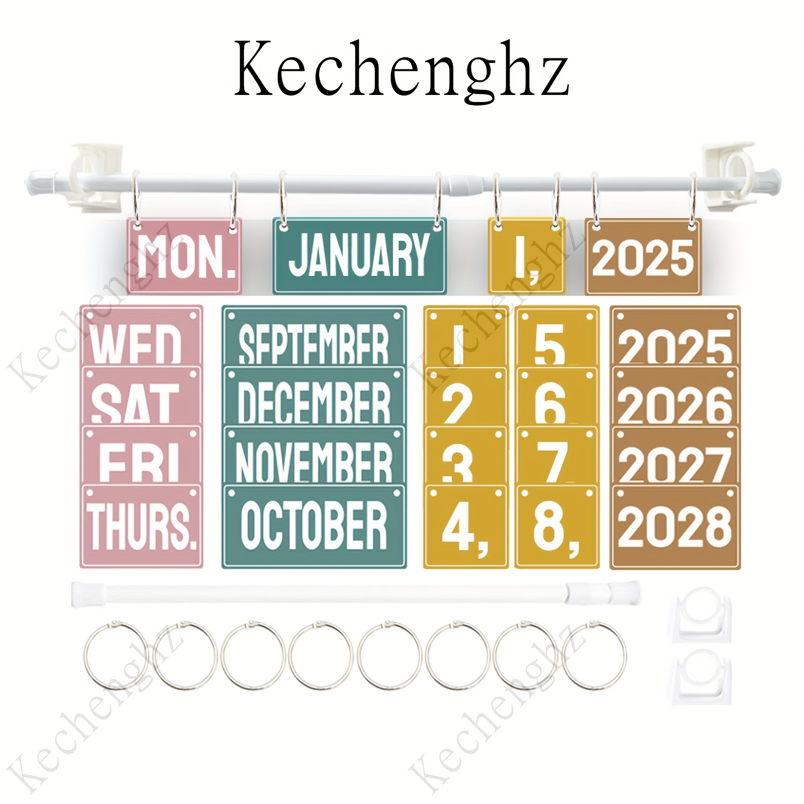 Pastel Adjustable Flip Calendar Bulletin Board For Classroom TecUnite ...