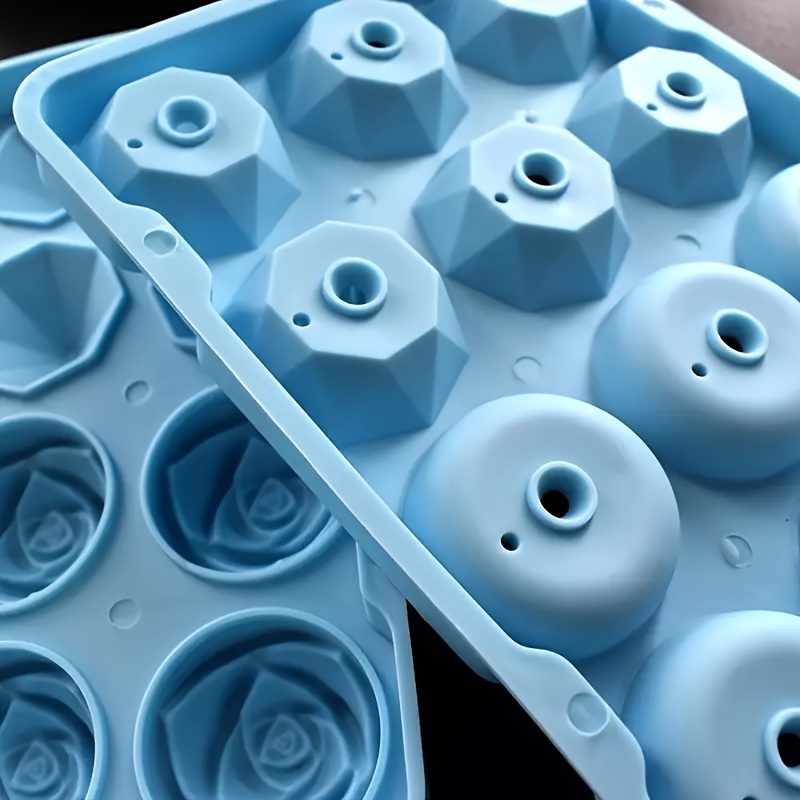 Ice Cube Mold Silicone Rose Diamond Shaped Ice Cube Tray - Temu Philippines