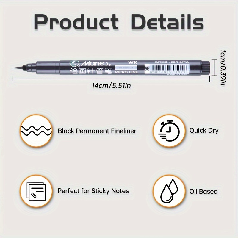 Micro Fineliner Pens Fine Liner Waterproof Ink Gel Penfor Drawing Art ...