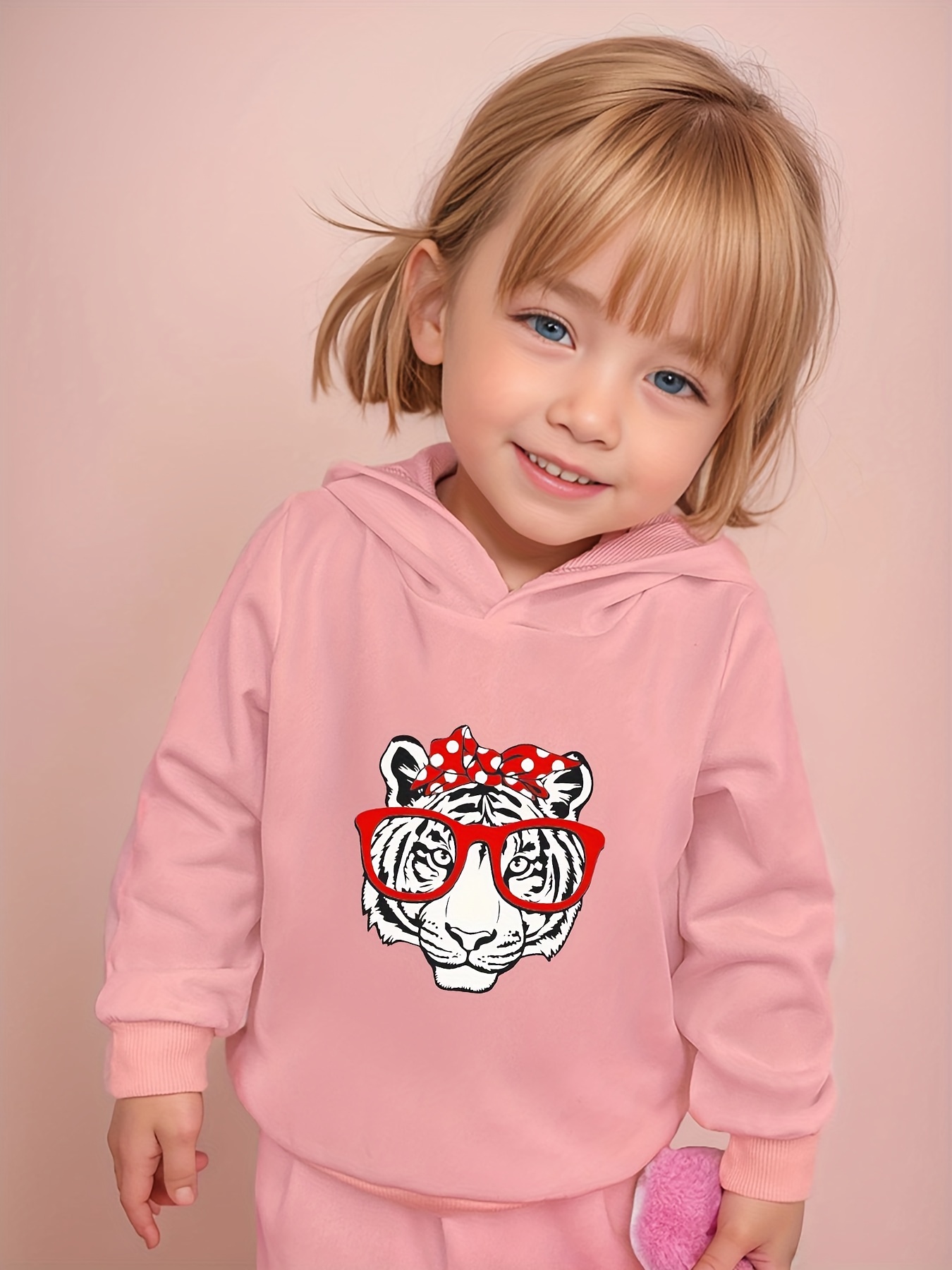 Baby Girls Spring＆autumn Tiger Red Glasses Pattern Print - Temu New Zealand