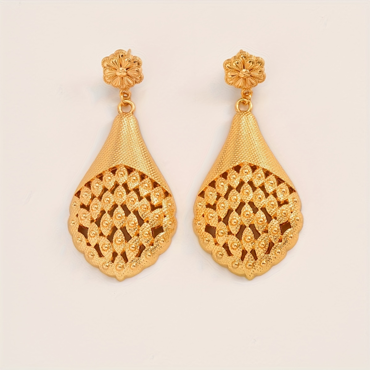 Bollywood Style Dangle Earrings 18k Gold Plated Dainty - Temu United ...