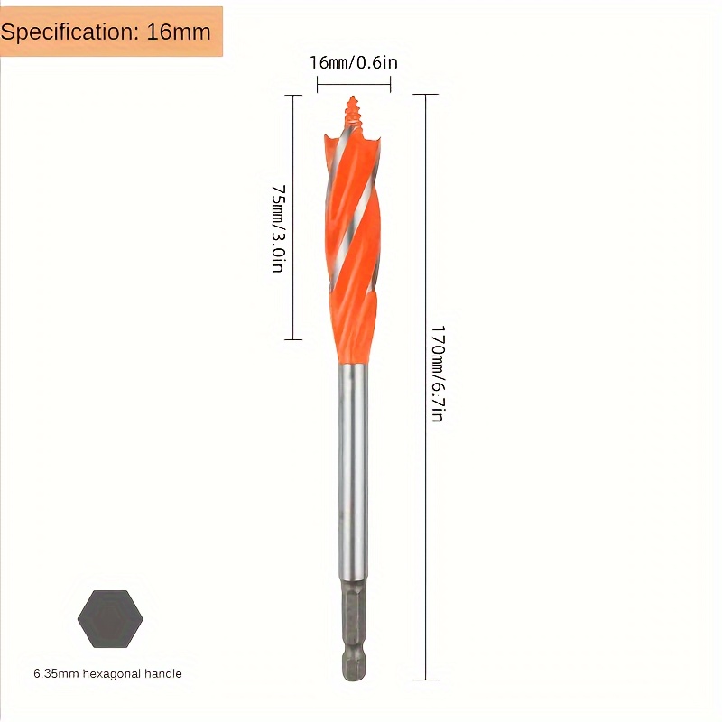 Heavy-duty Wood Drill Bit For Deep Holes - Ideal For Drawer & Door ...