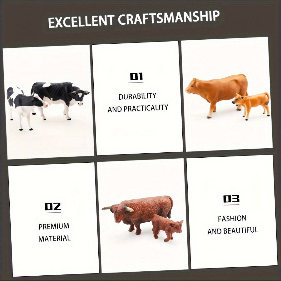 Buffalo Cow Doll Cute Simulation Animal Toy Set Cow - Temu