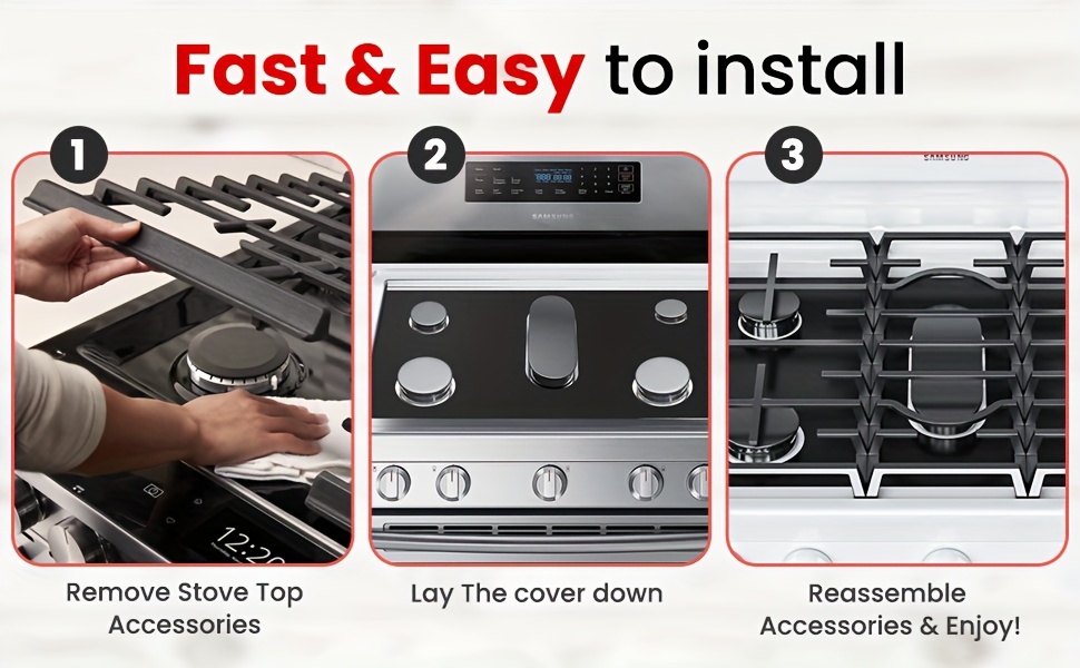 "effortless" Non-stick Gas Stove Burner Covers - Reusable & Washable ...