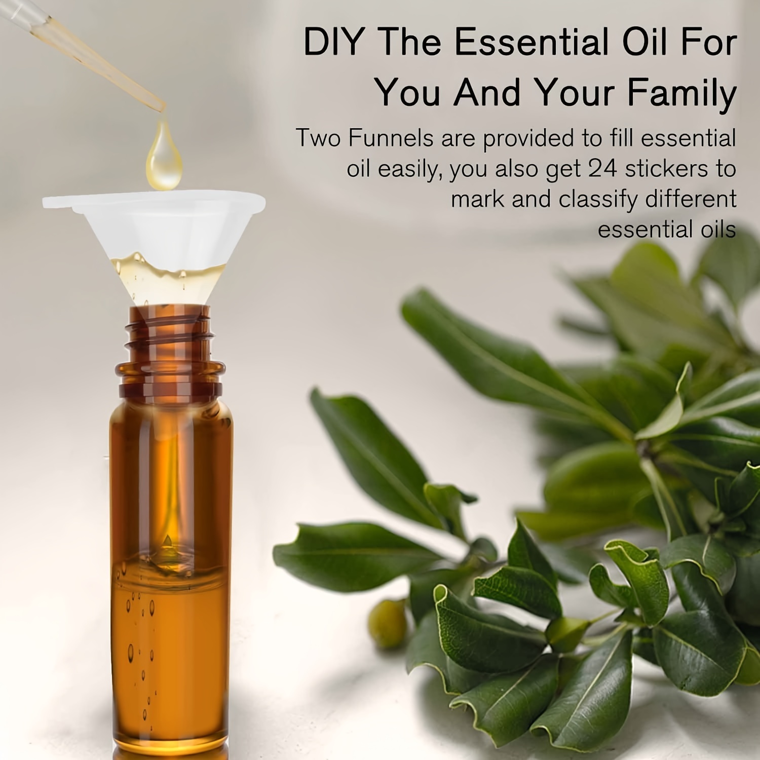 4-pack 0.34oz Amber Glass Essential Oil Roller Bottles With Accessories ...