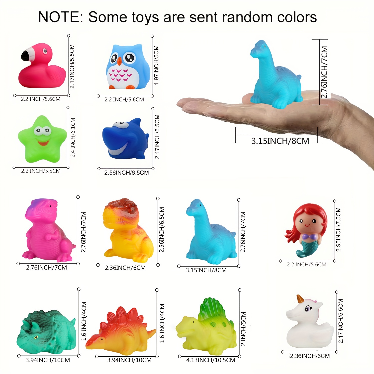 Bath Toy Set Random No Hole Light Changing Color In Water - Temu