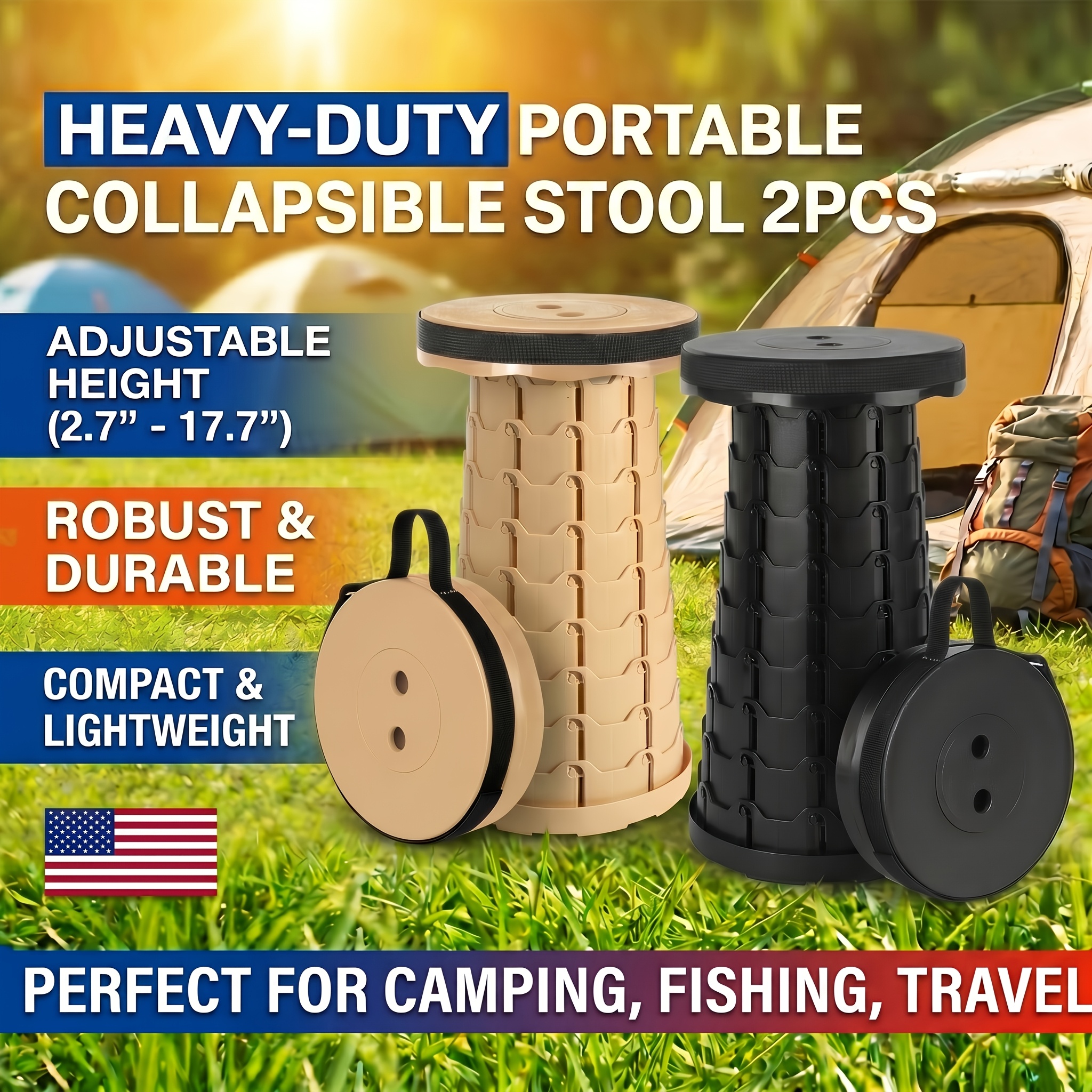 collapsible stool sold on Temu United States