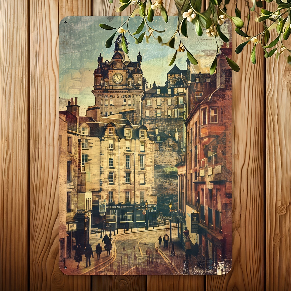 Vintage Cityscape Metal Tin Sign Classic - Temu