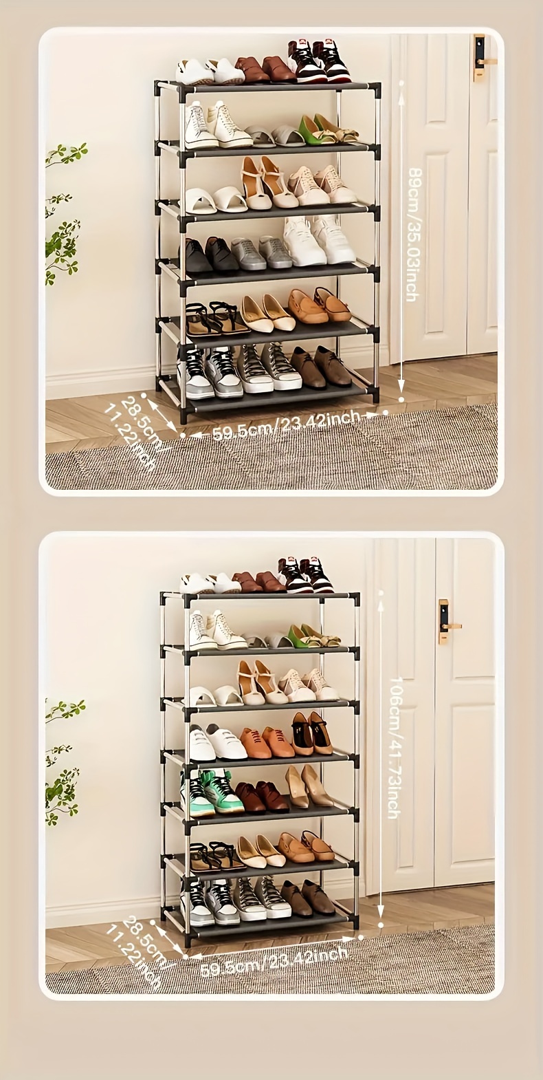 Space saving 6/7 Tier Shoe Rack Modern Metal Design Non - Temu
