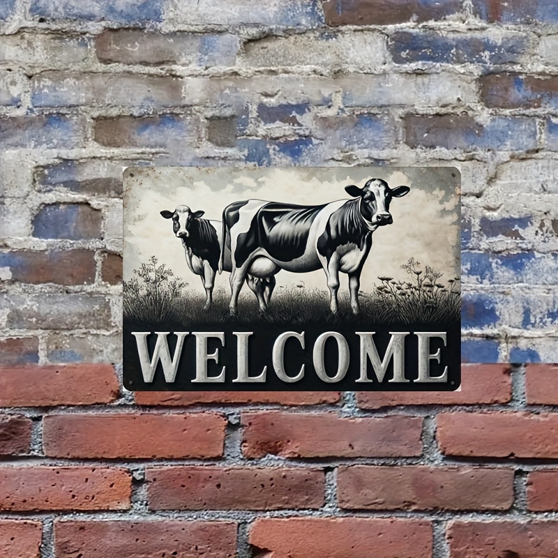 Metal Welcome Sign Rustic Animal - Temu