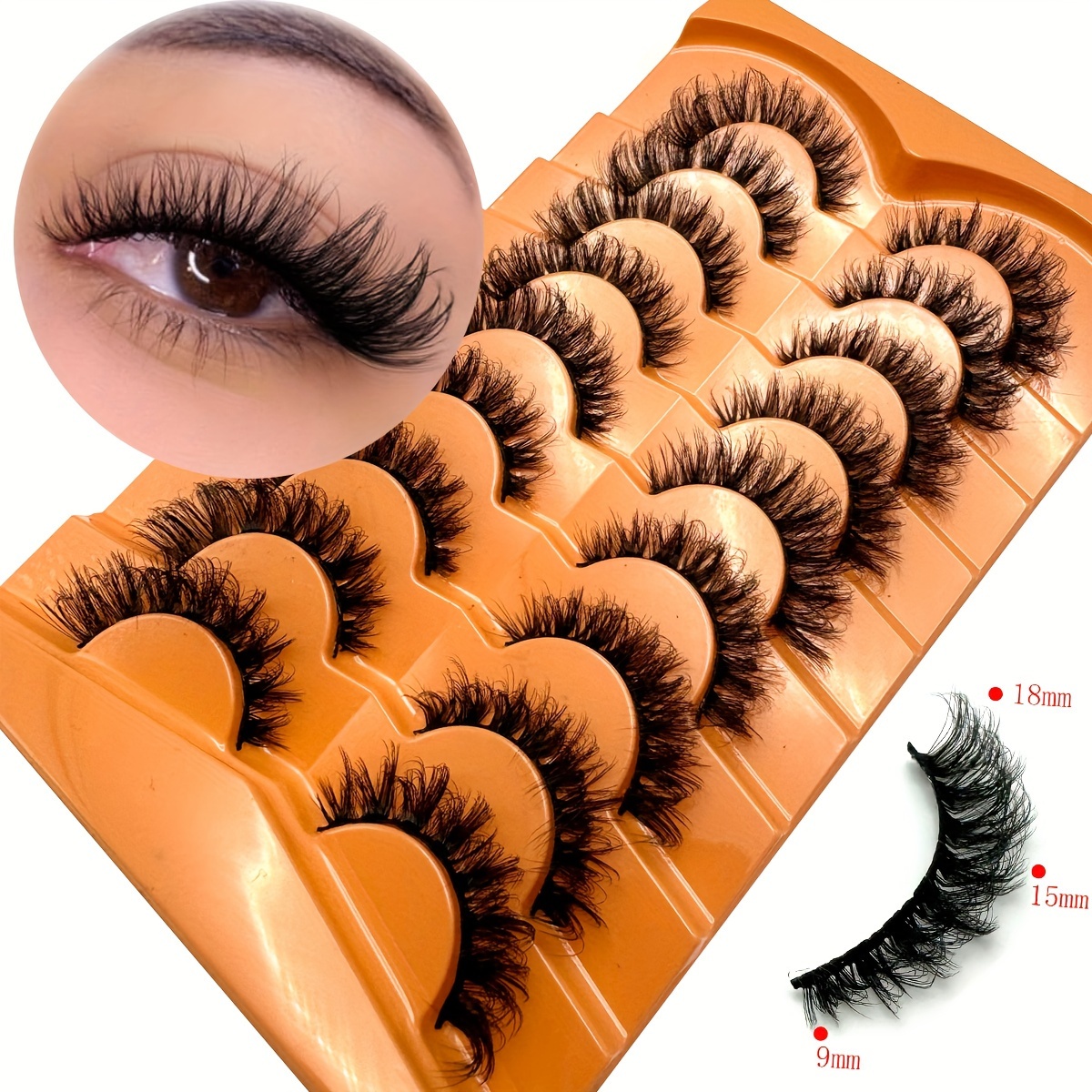 Half Lashes Clear Band Natural Looking Wispy Cat Eye - Temu